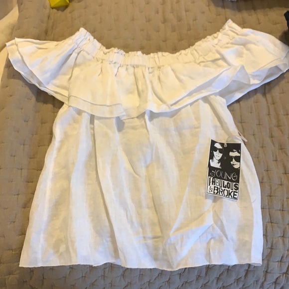 Young Fabulous & Broke | Tops | Off The Shoulder Linen Top | Poshmark